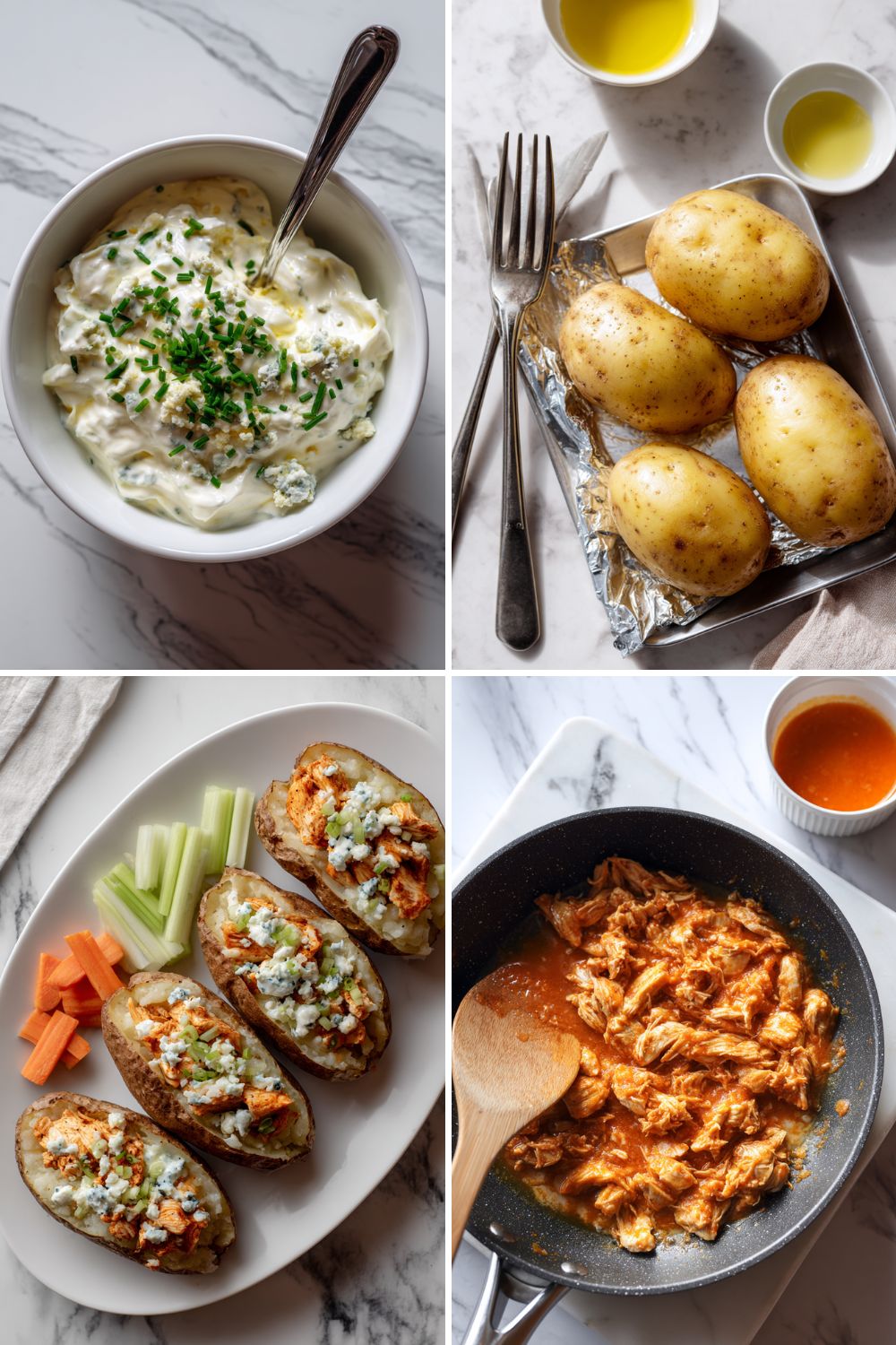 Buffalo Chicken Baked Potatoes Recipe - Marry Kitchen