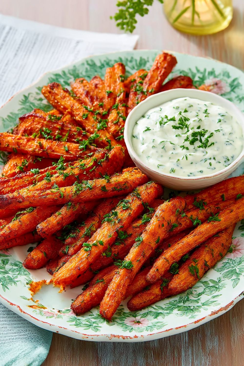 Roasted Carrots with Spring Herb Dip Recipe - Marry Kitchen