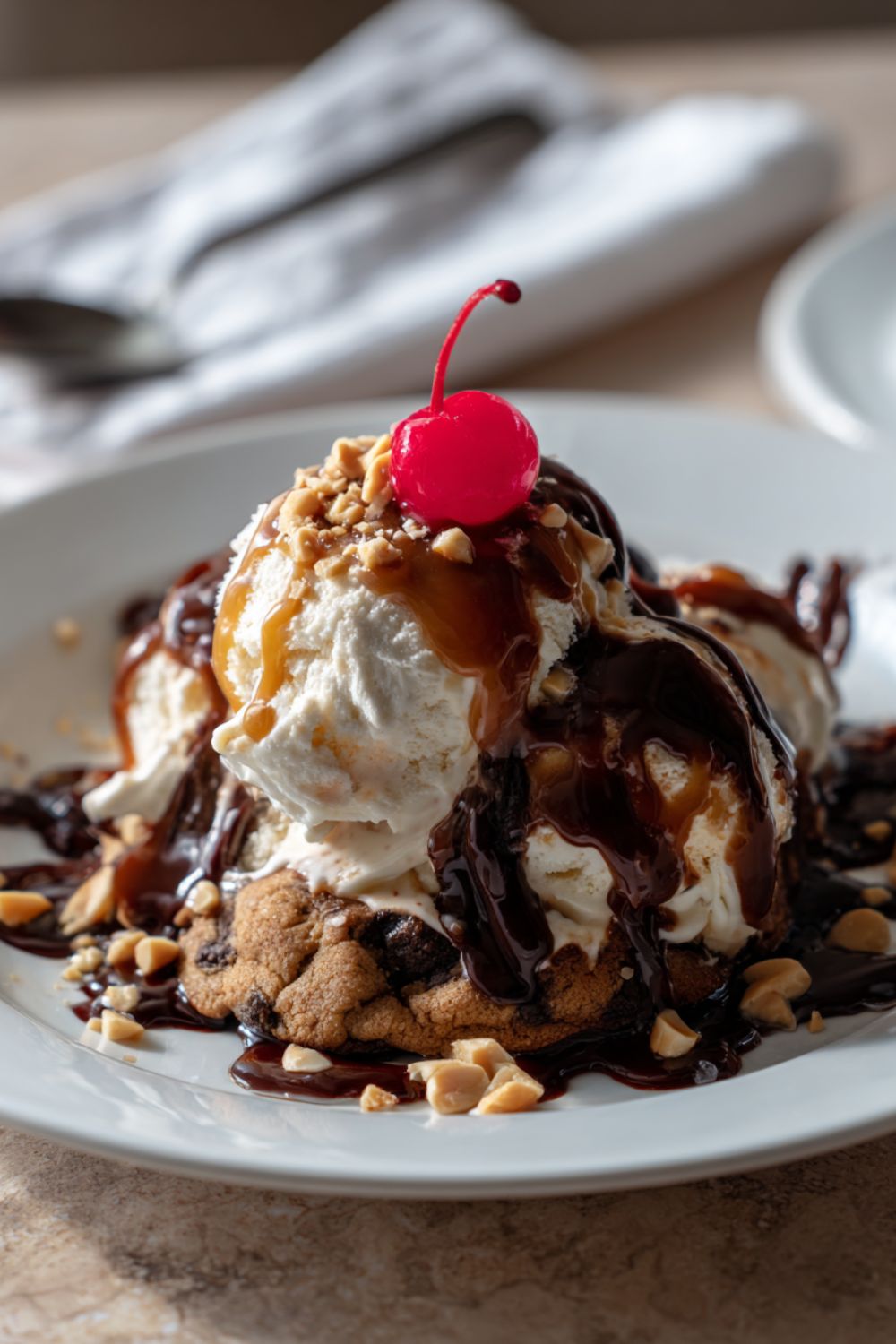Chocolate Chip Caramel Ice Cream Sundae Recipe - Marry Kitchen