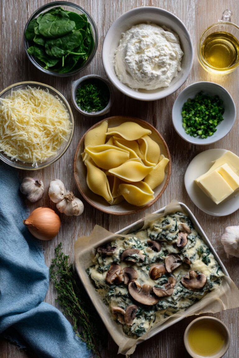 Spinach and Mushroom Stuffed Shells Recipe - Marry Kitchen